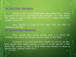 PLC BASED ELEVATOR PPT(GROUP-1) | PPTX
