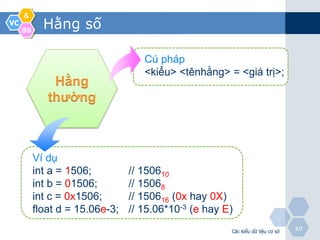 Phần 3: Các kiểu dữ liệu cơ sở | PDF