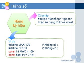 Phần 3: Các kiểu dữ liệu cơ sở | PDF