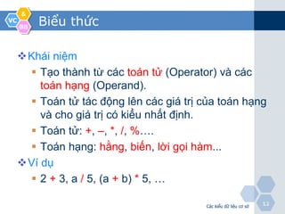 Phần 3: Các kiểu dữ liệu cơ sở | PDF