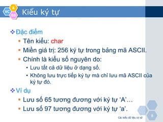 Phần 3: Các kiểu dữ liệu cơ sở | PDF