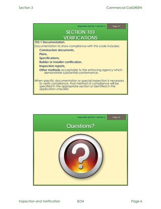 03 cal green inspection and verification | PDF