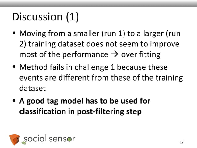 CERTH @ MediaEval 2012 Social Event Detection Task | PPT