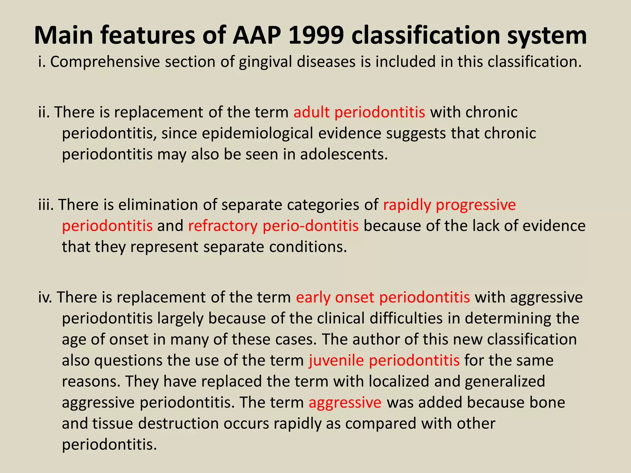 Classification of gingival & periodontal diseases | PDF