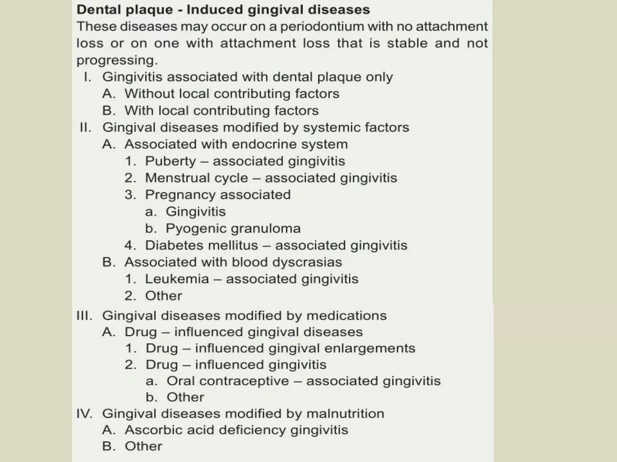 Classification of gingival & periodontal diseases | PDF
