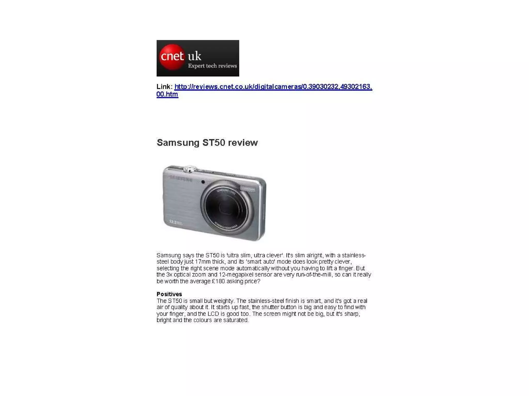 Samsung ST50 review | PPT