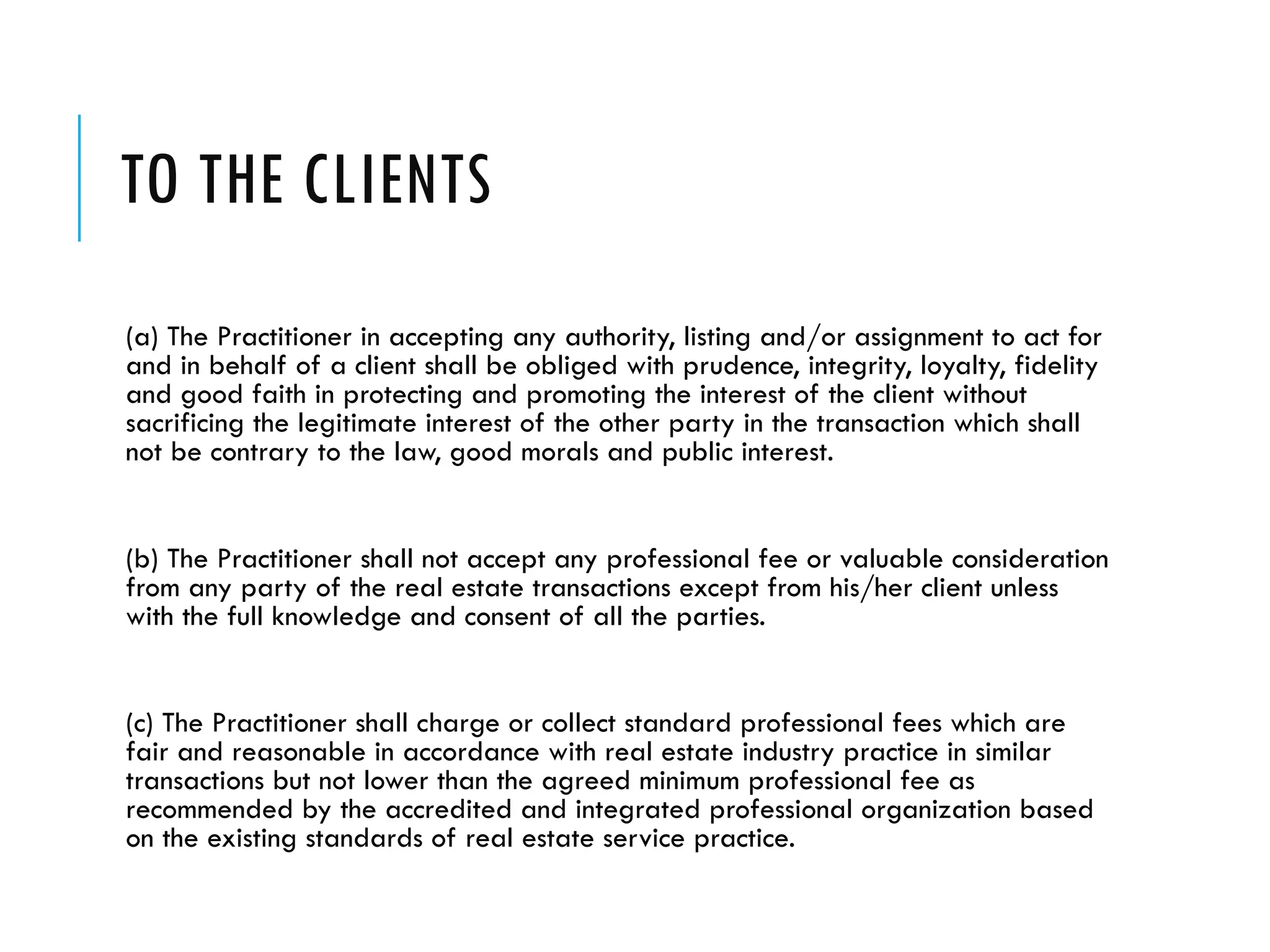 Code of Ethics and Responsibilities of Real Estate Practitioners | PDF