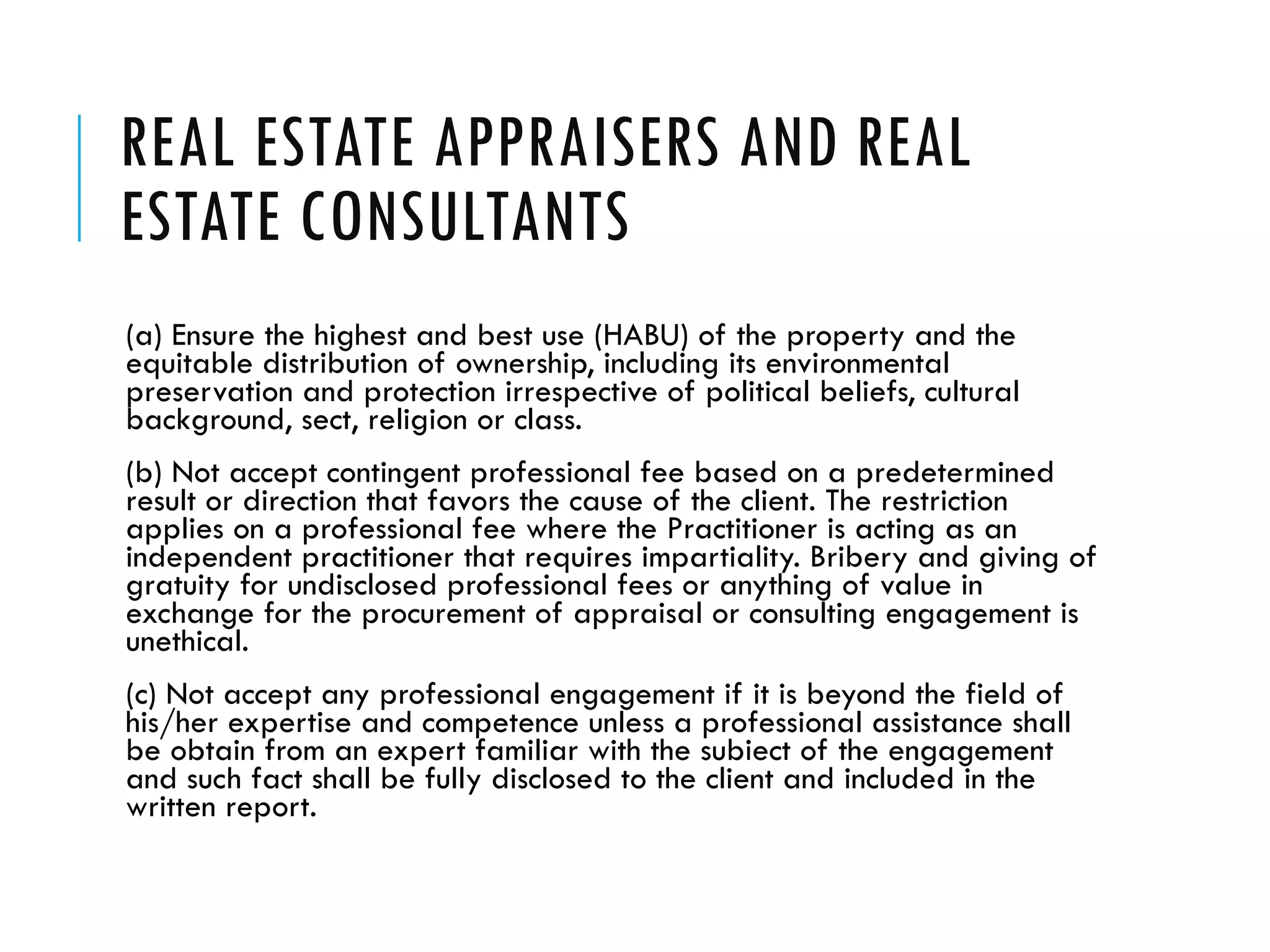 Code of Ethics and Responsibilities of Real Estate Practitioners | PDF