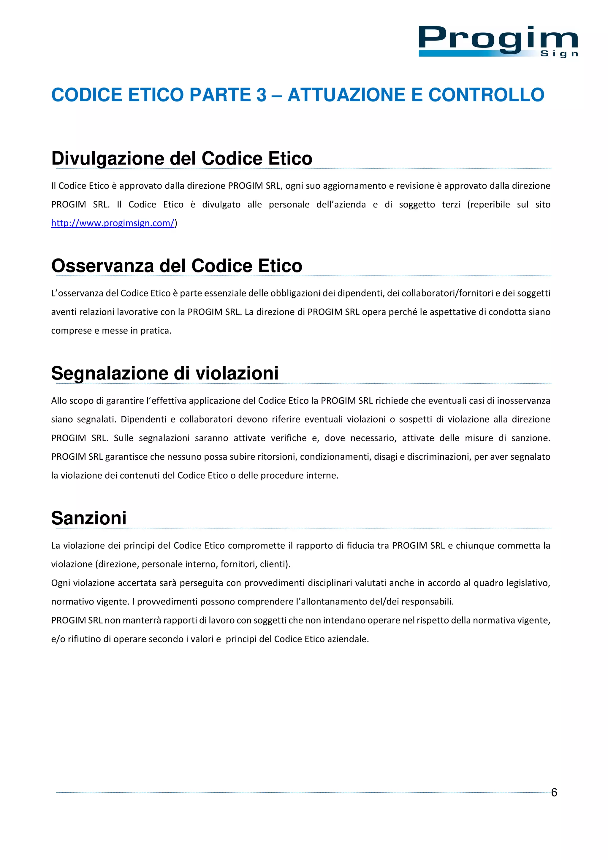 Codice etico progim | PDF