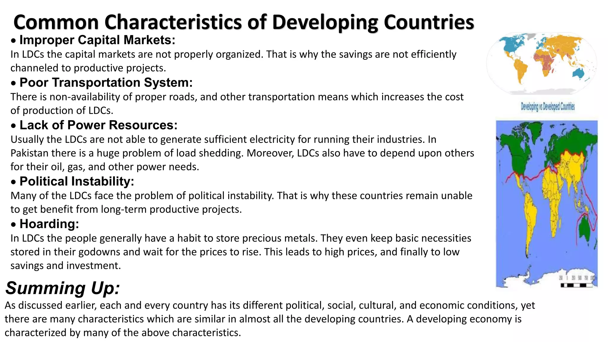 03 common characteristics of developing countries | PPTX