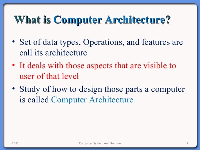 Computer System Architecture Lecture Note 3: computer architecture