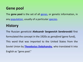 03 concept of gene pools | PDF