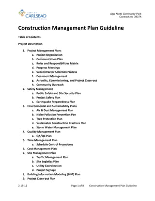 Construction Management Plan Guideline 2 15 12 | PDF