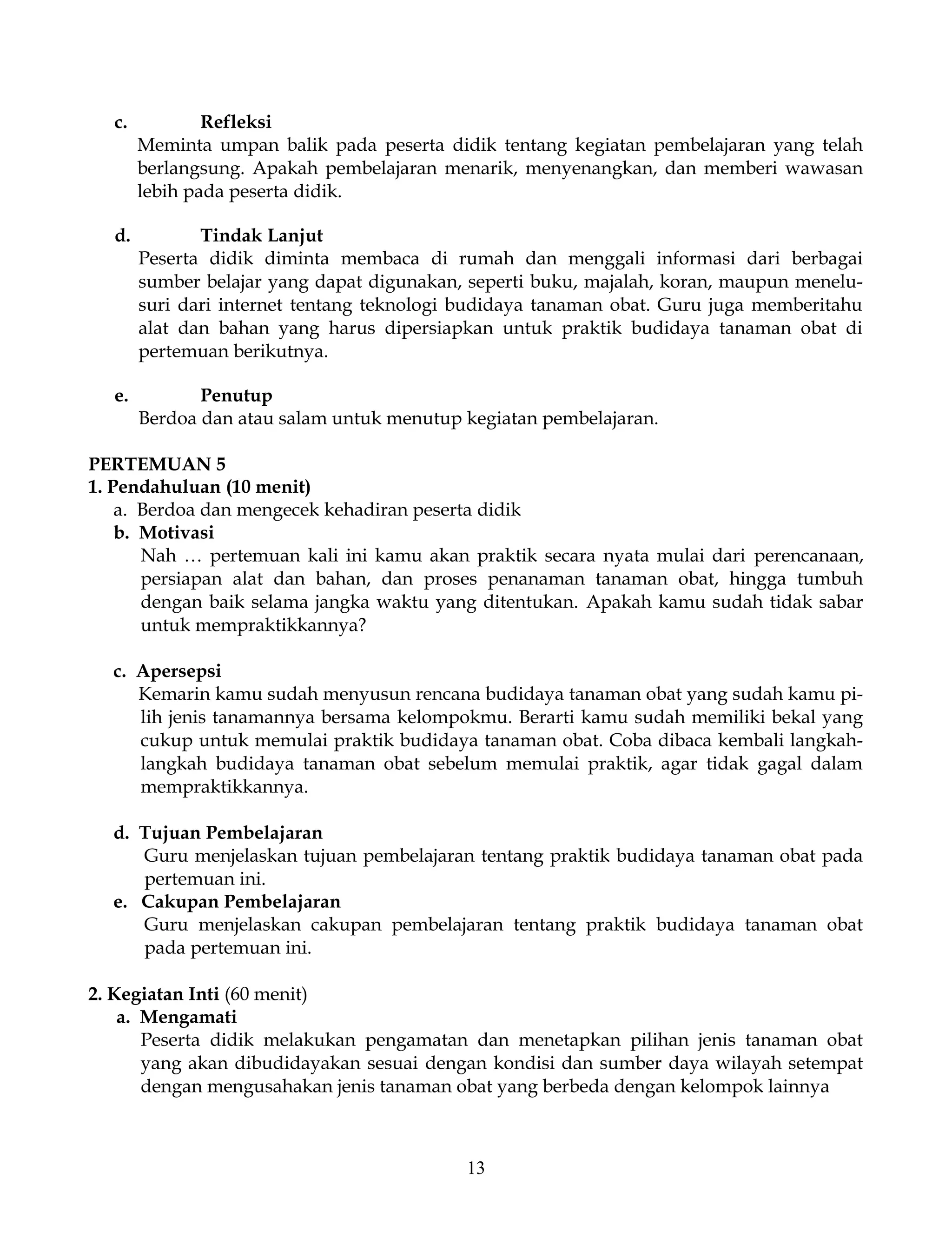 03 contoh rpp budidaya tanaman obat | DOC