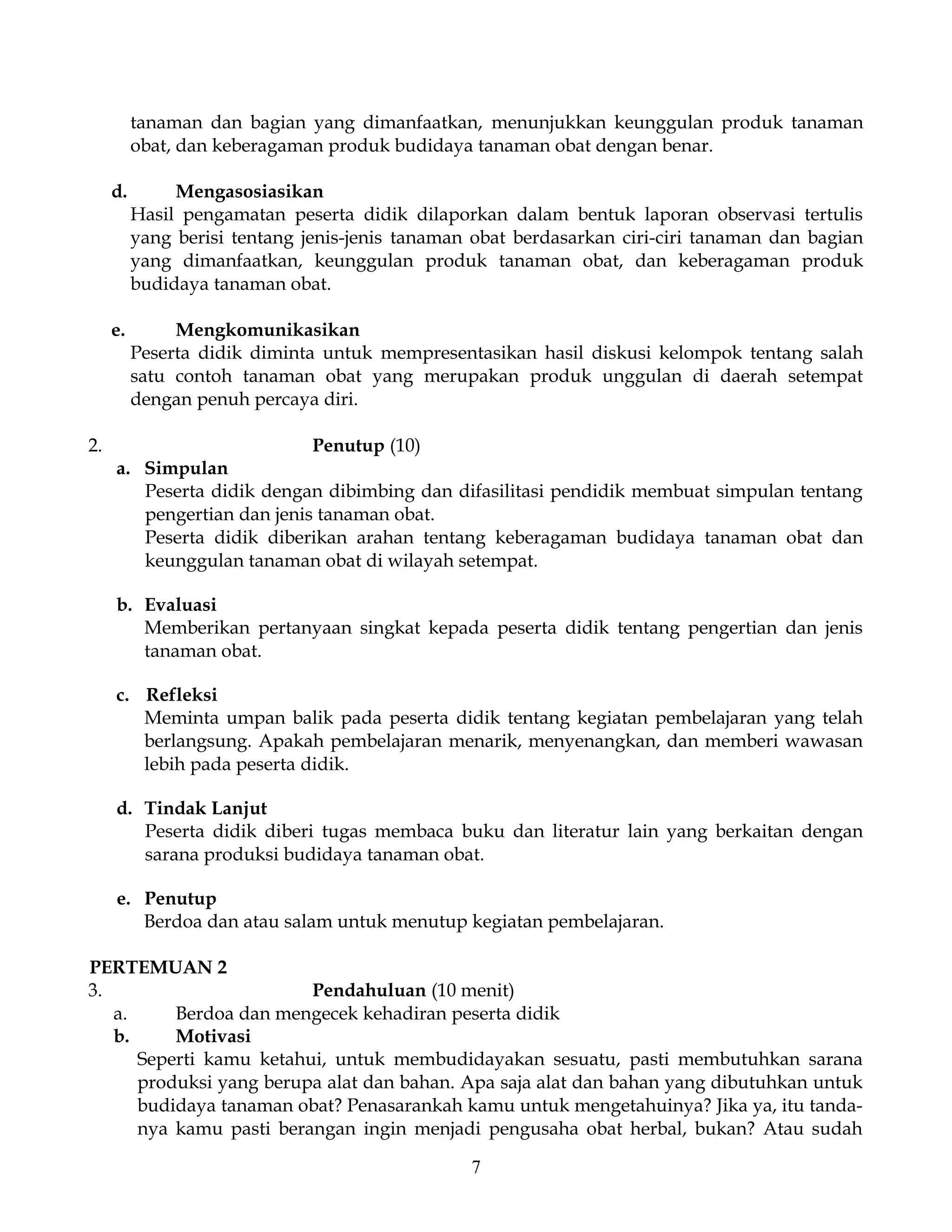 03 contoh rpp budidaya tanaman obat | DOC