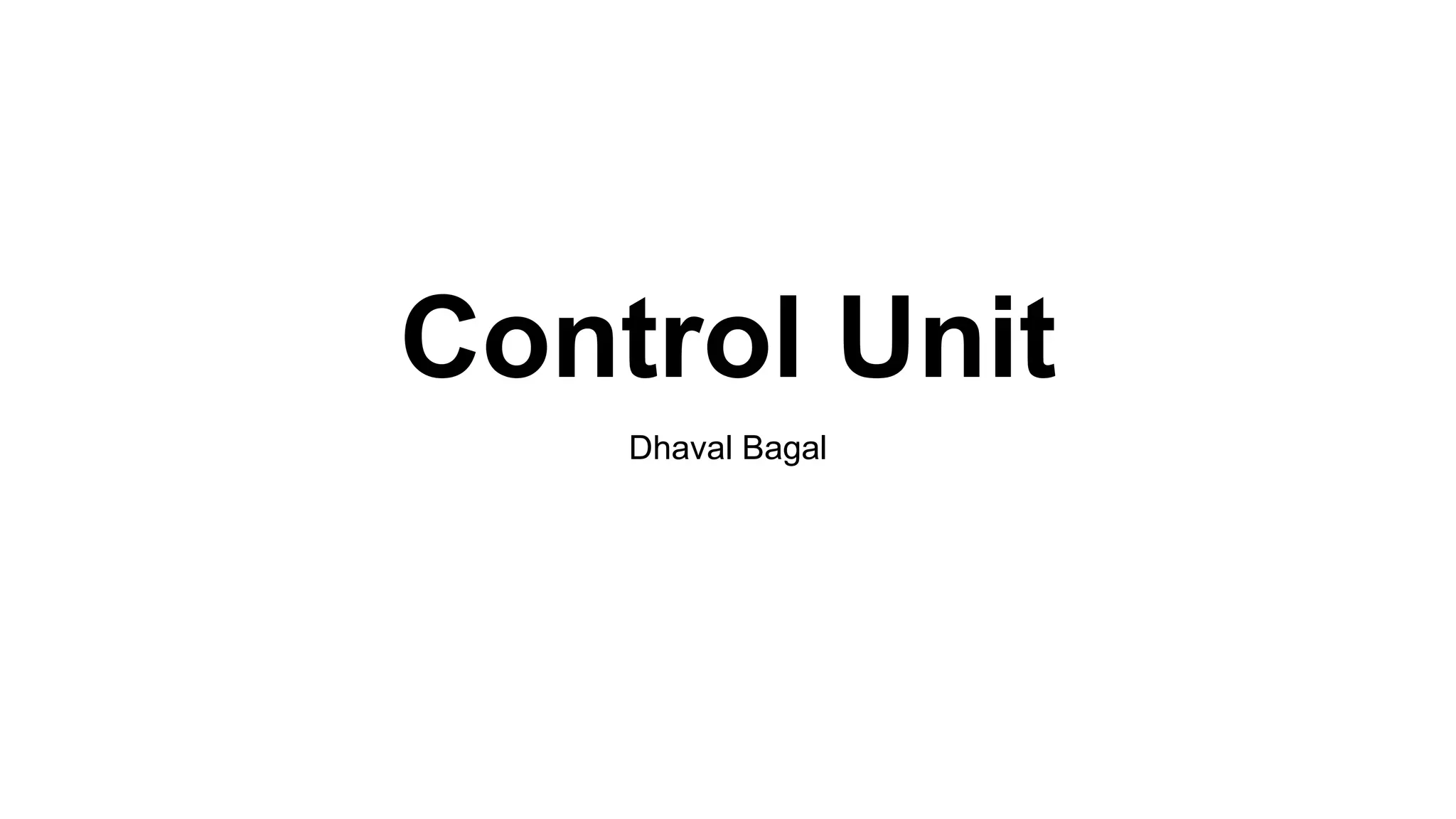 Control unit design | PPTX