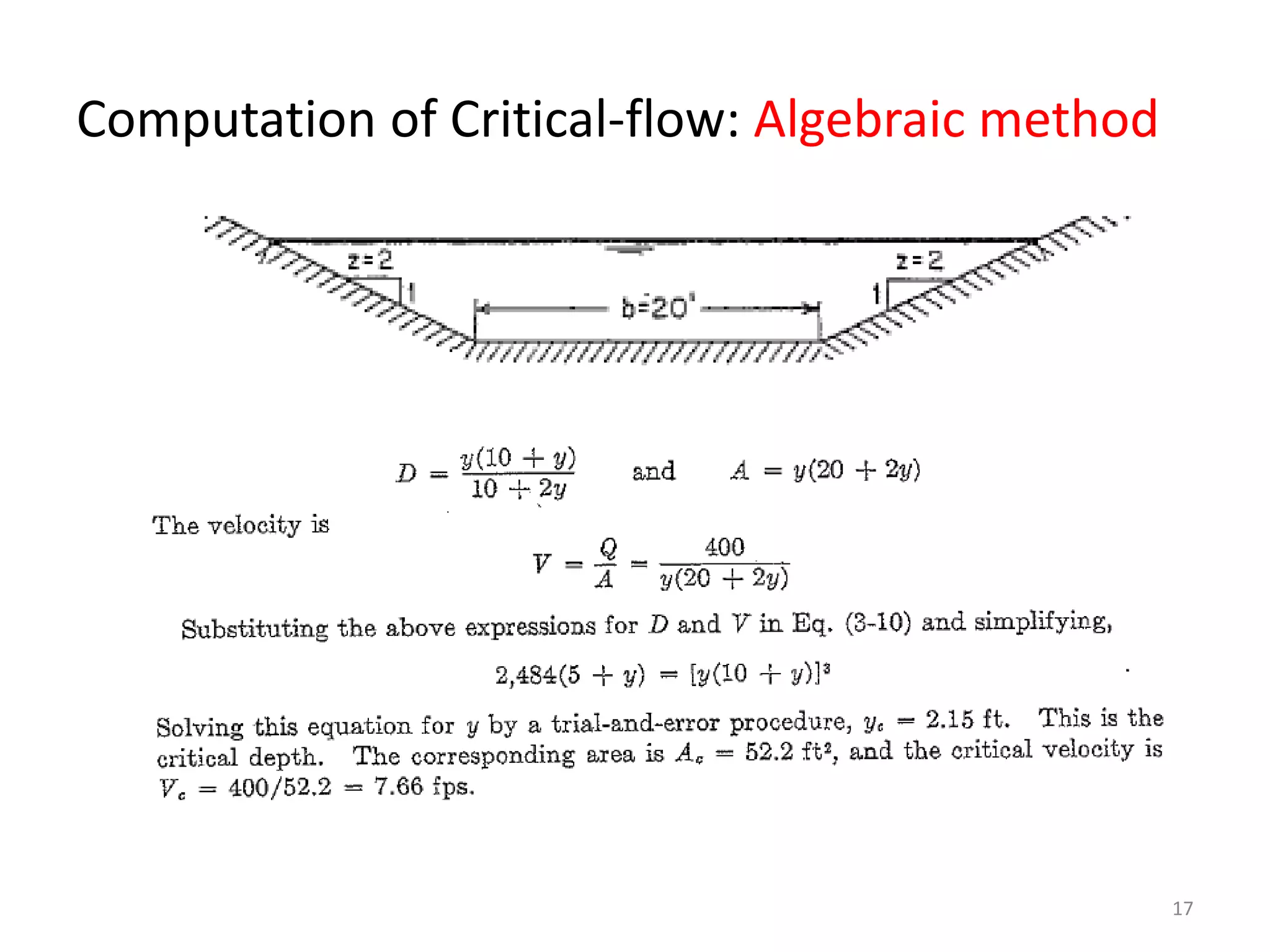 Critical flow through an Open channel | PPTX