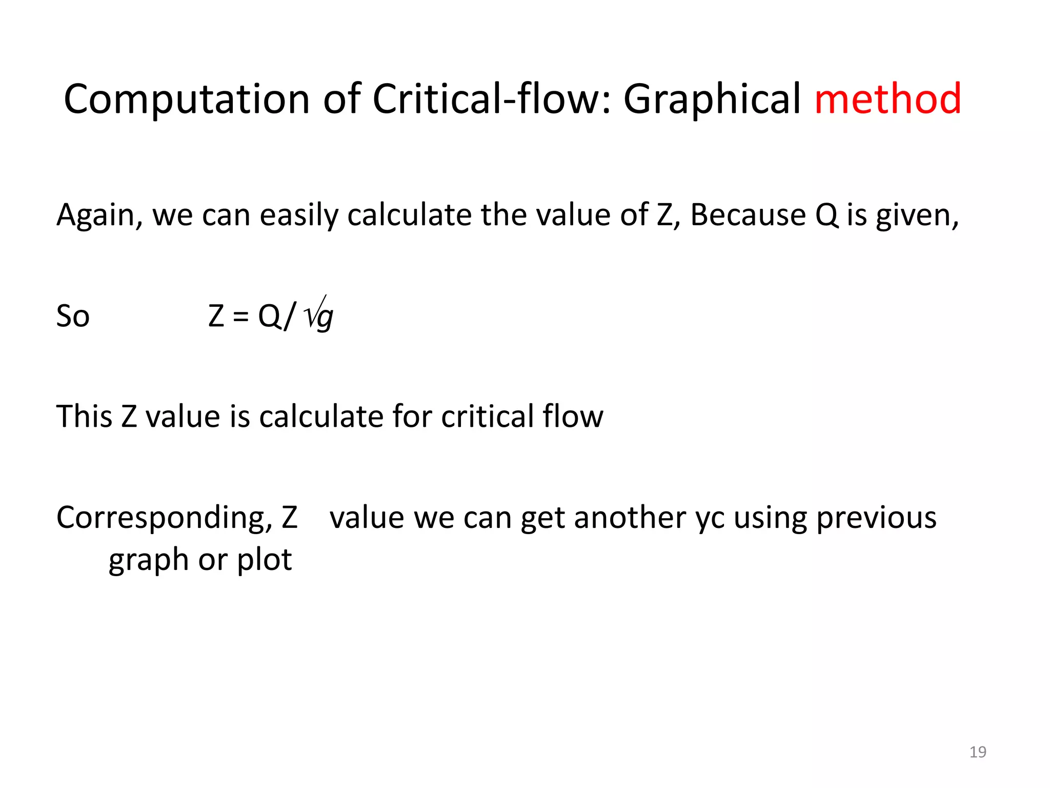 Critical flow through an Open channel | PPTX