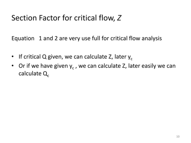 Critical flow through an Open channel | PPTX