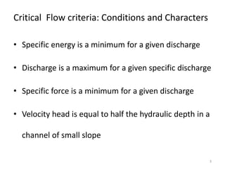 Critical flow through an Open channel | PPTX
