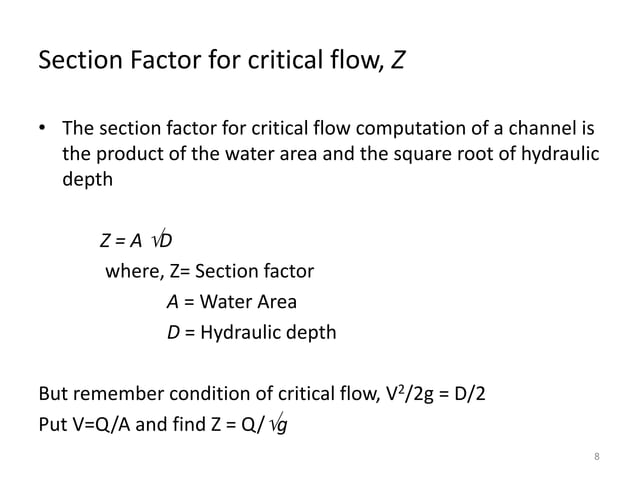 Critical flow through an Open channel | PPTX