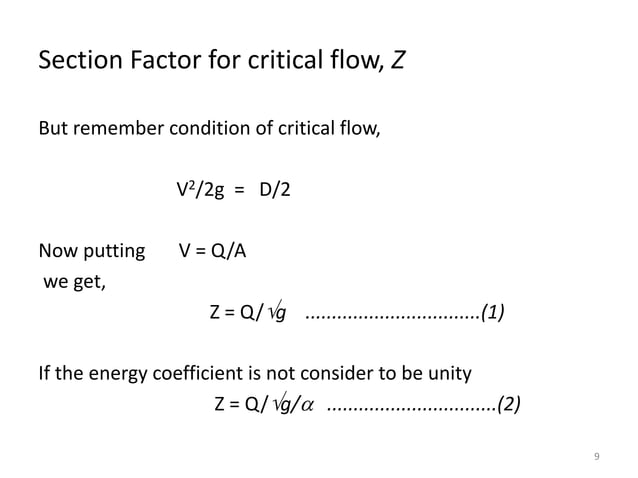Critical flow through an Open channel | PPTX