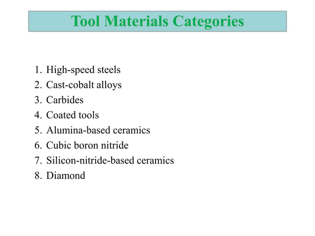 03 cutting tool materials | PDF | Chemistry | Science