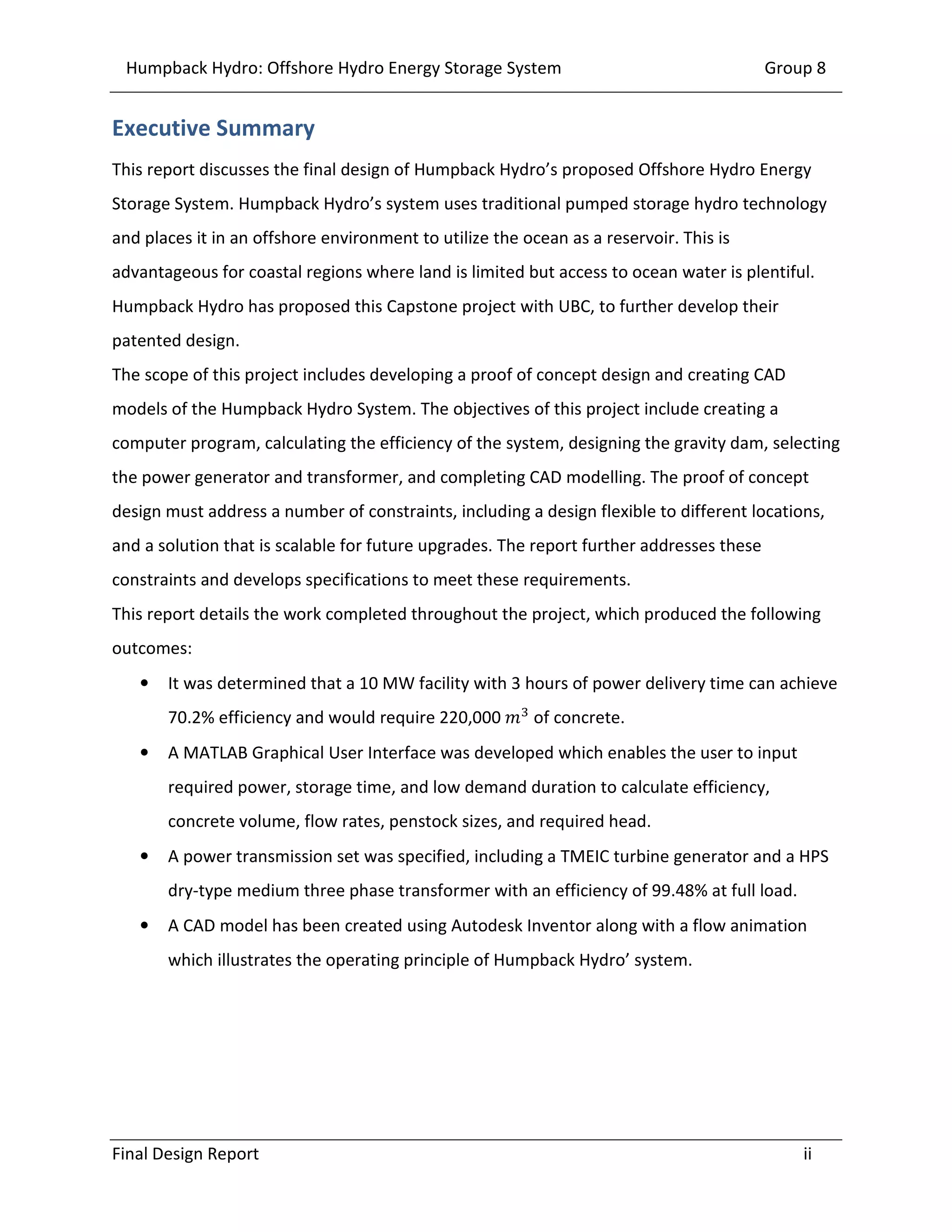 Final_Report_Humpback_Hydro | PDF