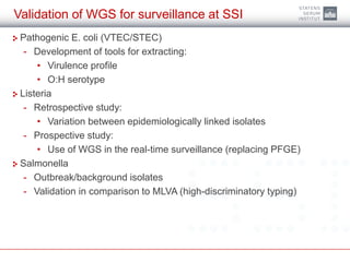 Whole Genome Sequencing (WGS) for surveillance of foodborne infections ...