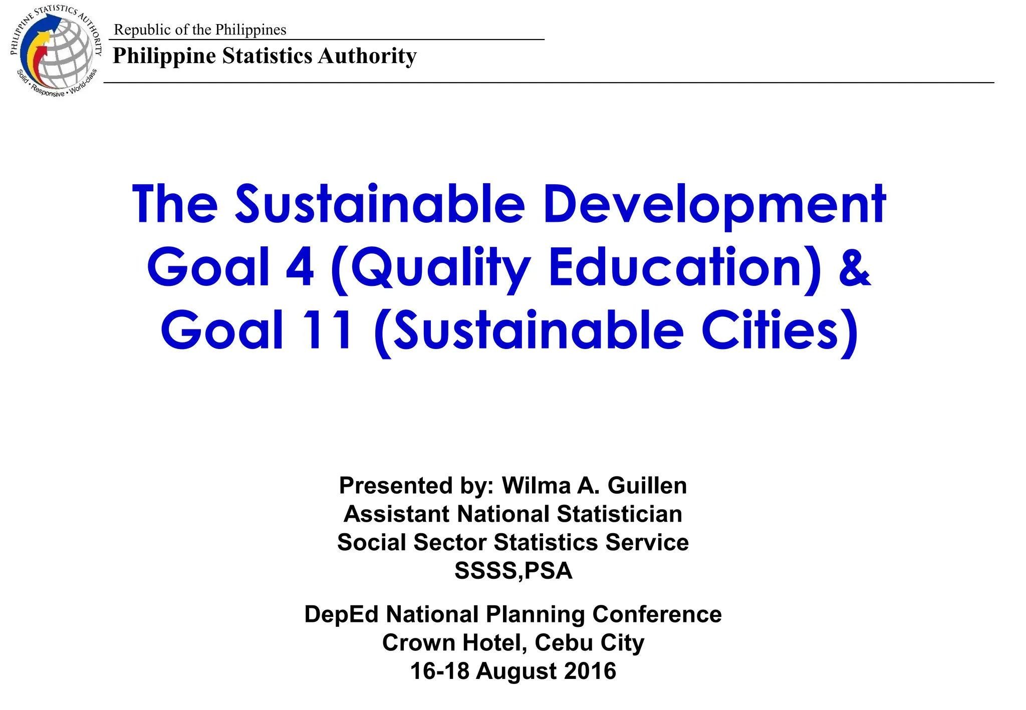 03 DepEd Planning Conference - SDG presentation with indicator ...