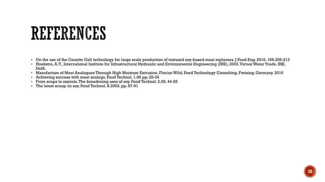 Development in Plant Proteins Production of Meat Analog using textured protein from full fat soy ...