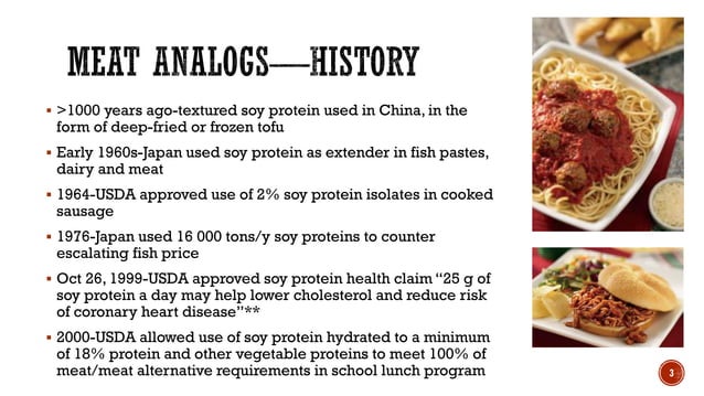 Development in Plant Proteins Production of Meat Analog using textured protein from full fat soy ...
