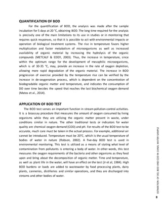ESTIMATION OF DO, BOD AND COD IN CANAL WATER SAMPLE | DOCX