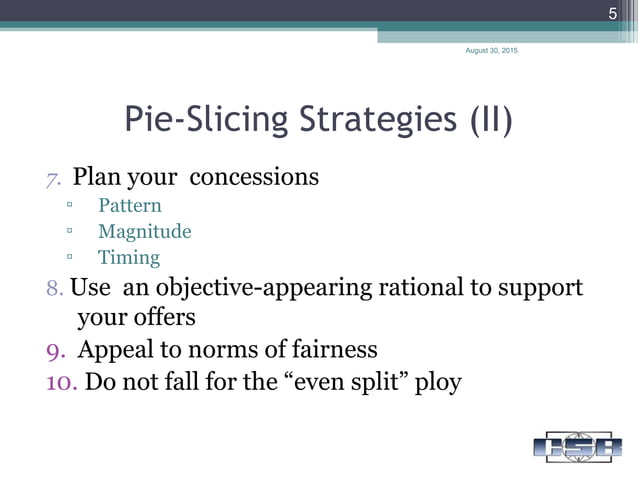 03 distributive negotiation slicing the pie | PPT