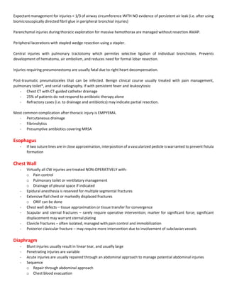 SCHOOL OF MEDICINE NOTES: PENETRATING CHEST INJURIES | PDF