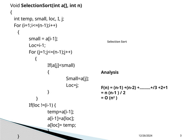 Data Structure Sorting Selection Sort Algorithm | PPT Data Structure Sorting Selection Sort Algorithm | PPT