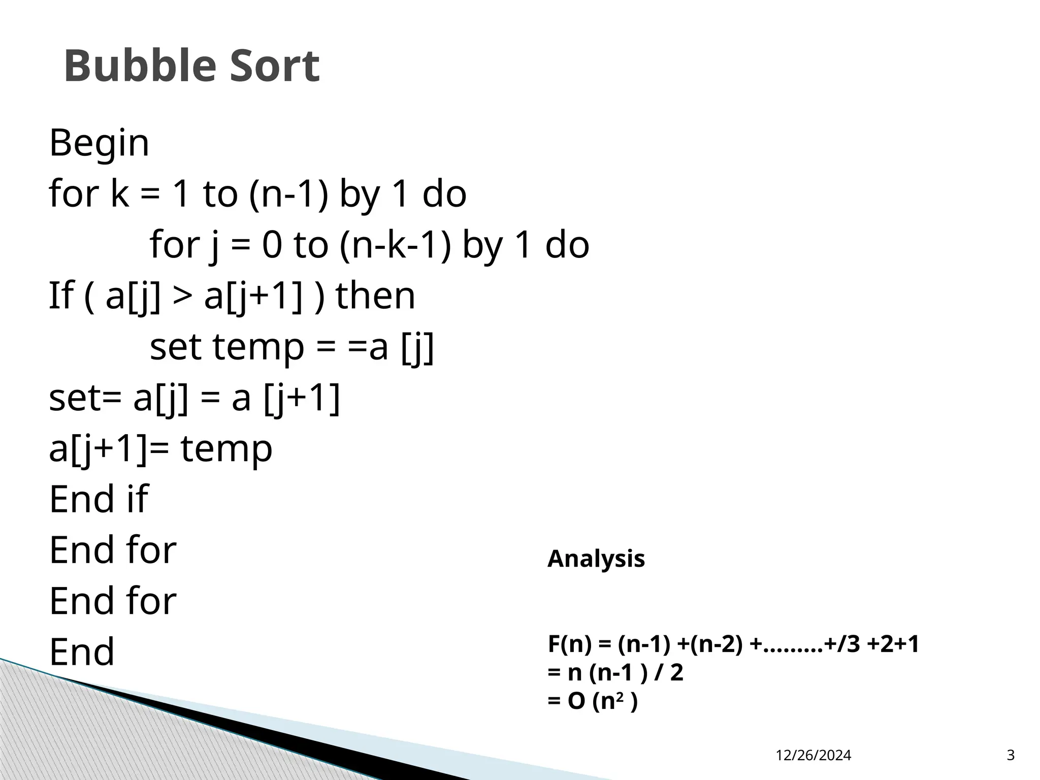 Data Structure Sorting Bubble Sort Algorithm Ppt