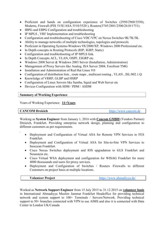 Updated CV | PDF | Computer Networking | Computing