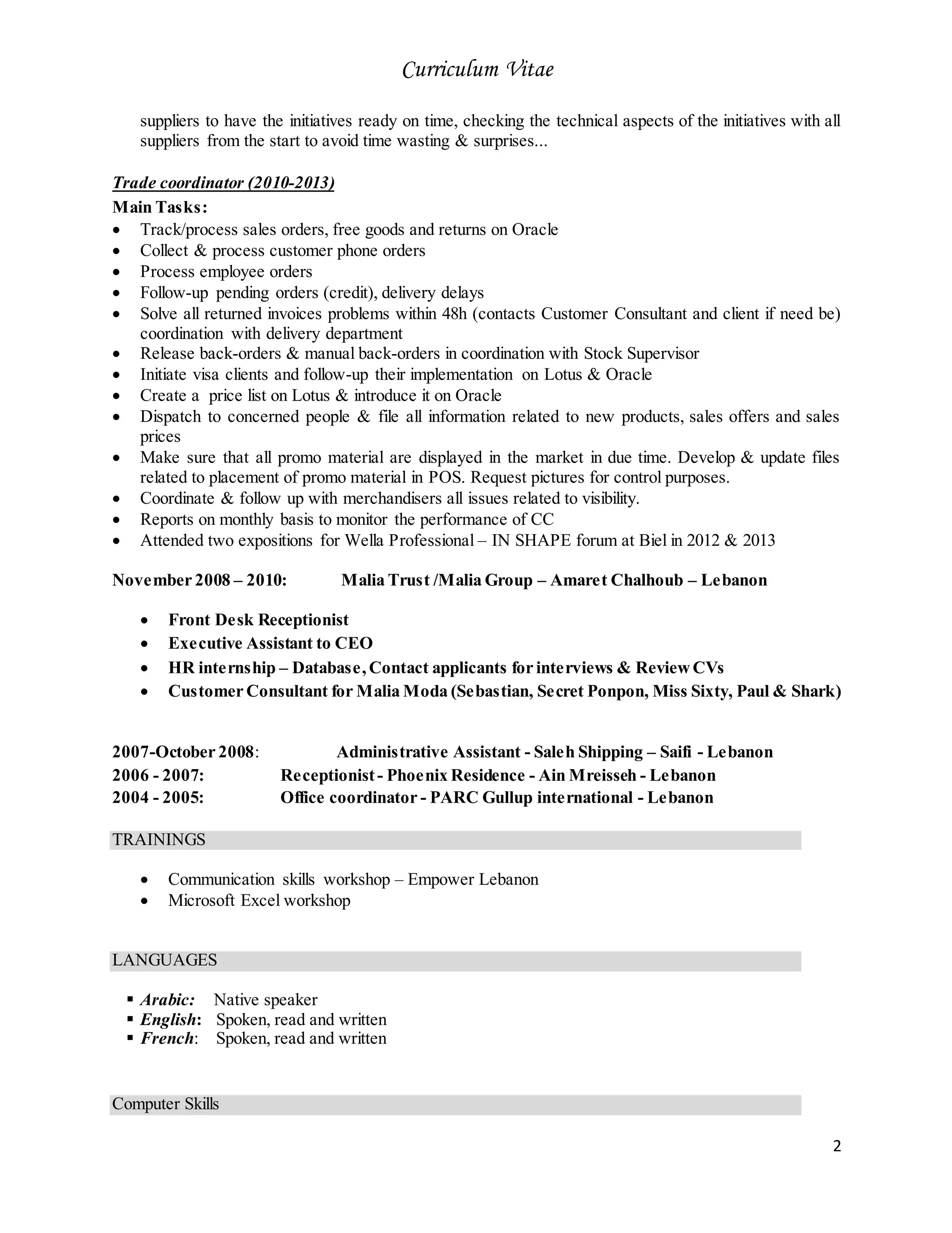 Rita Al Achkar CV | PDF | Free Download