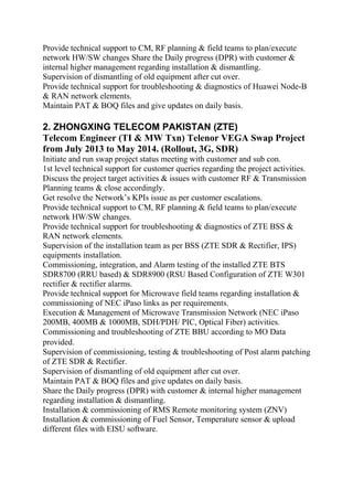 MAZHAR NEW CV with Huawei,ZTE,LCC KSA 3G | DOC