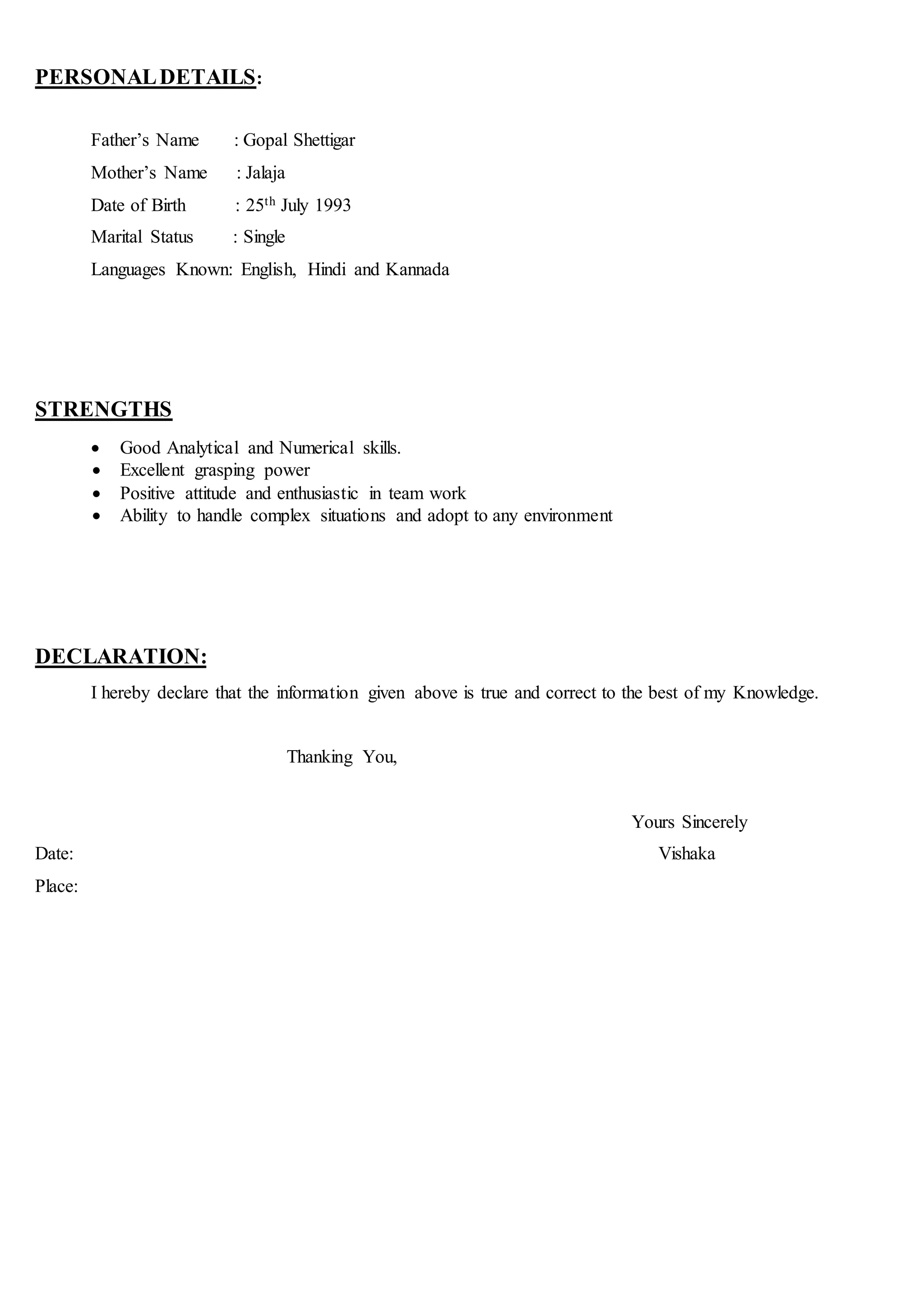 Vishak new resume | DOCX | Technology & Computing