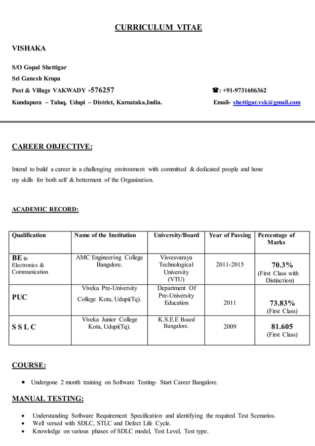 Vishak new resume | DOCX | Technology & Computing