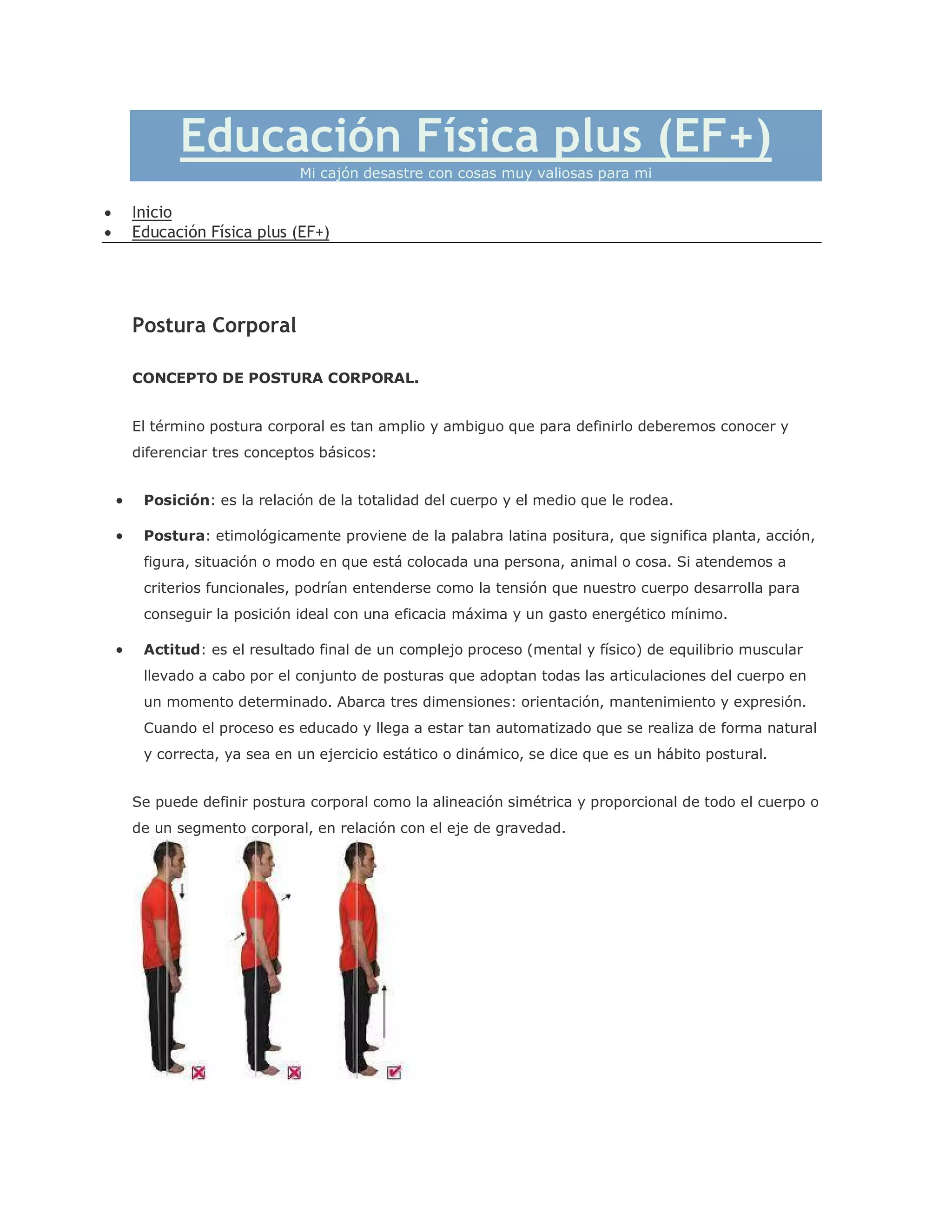 03 educación física plus postura corporal | PDF
