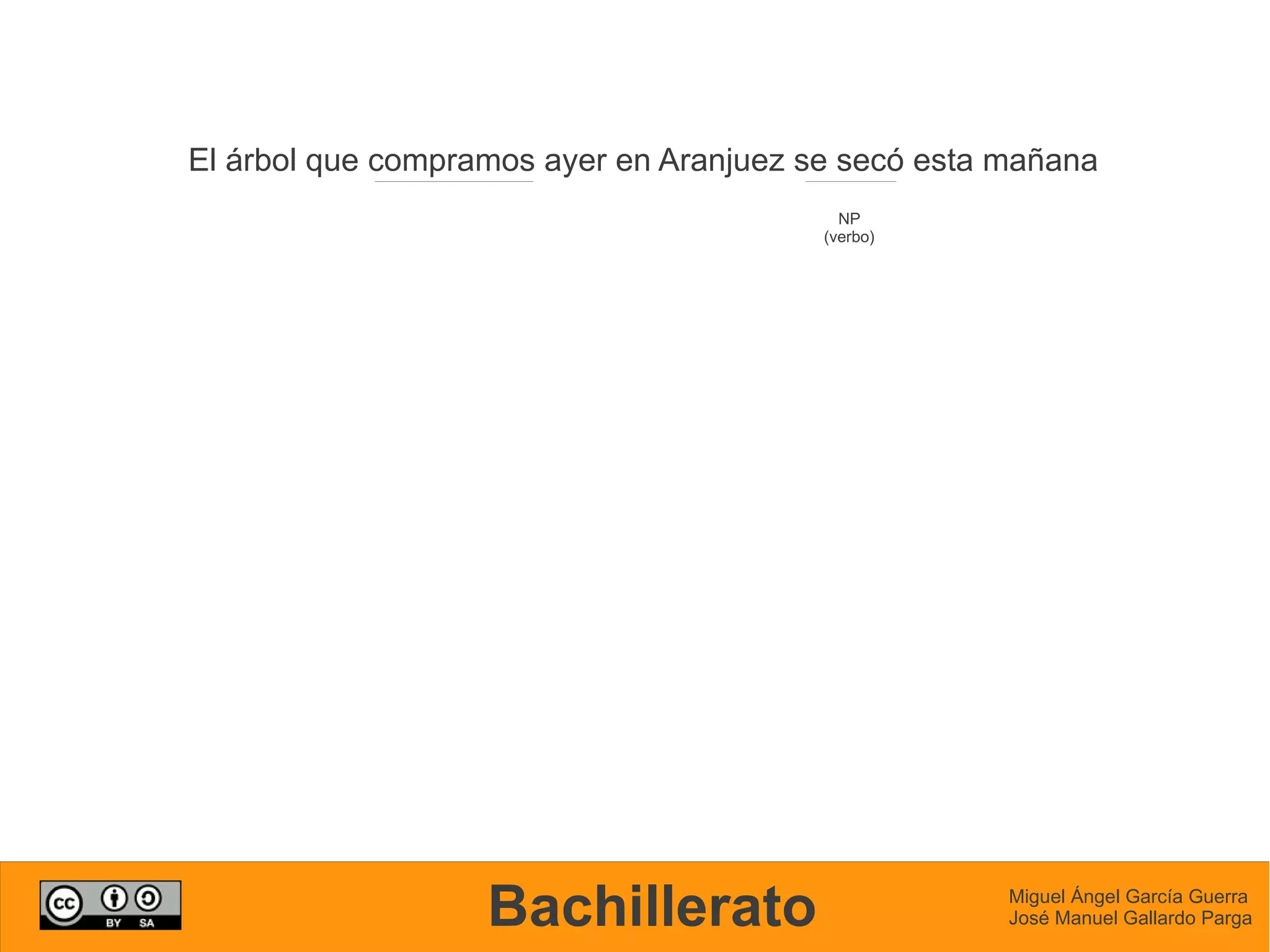 Análisis sintáctico 05 el arbol_que_compramos_ayer | PPT