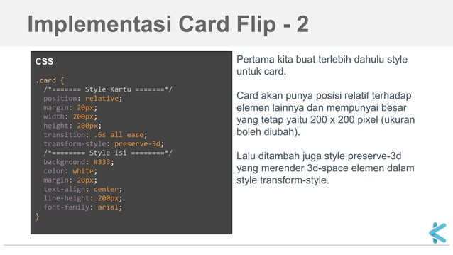 CSS Eksperimen - 04-3 Elemen Card Flip | PPTX