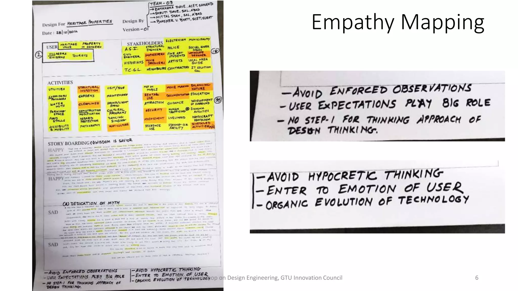 Empathy mapping in Design Engineering | PPTX