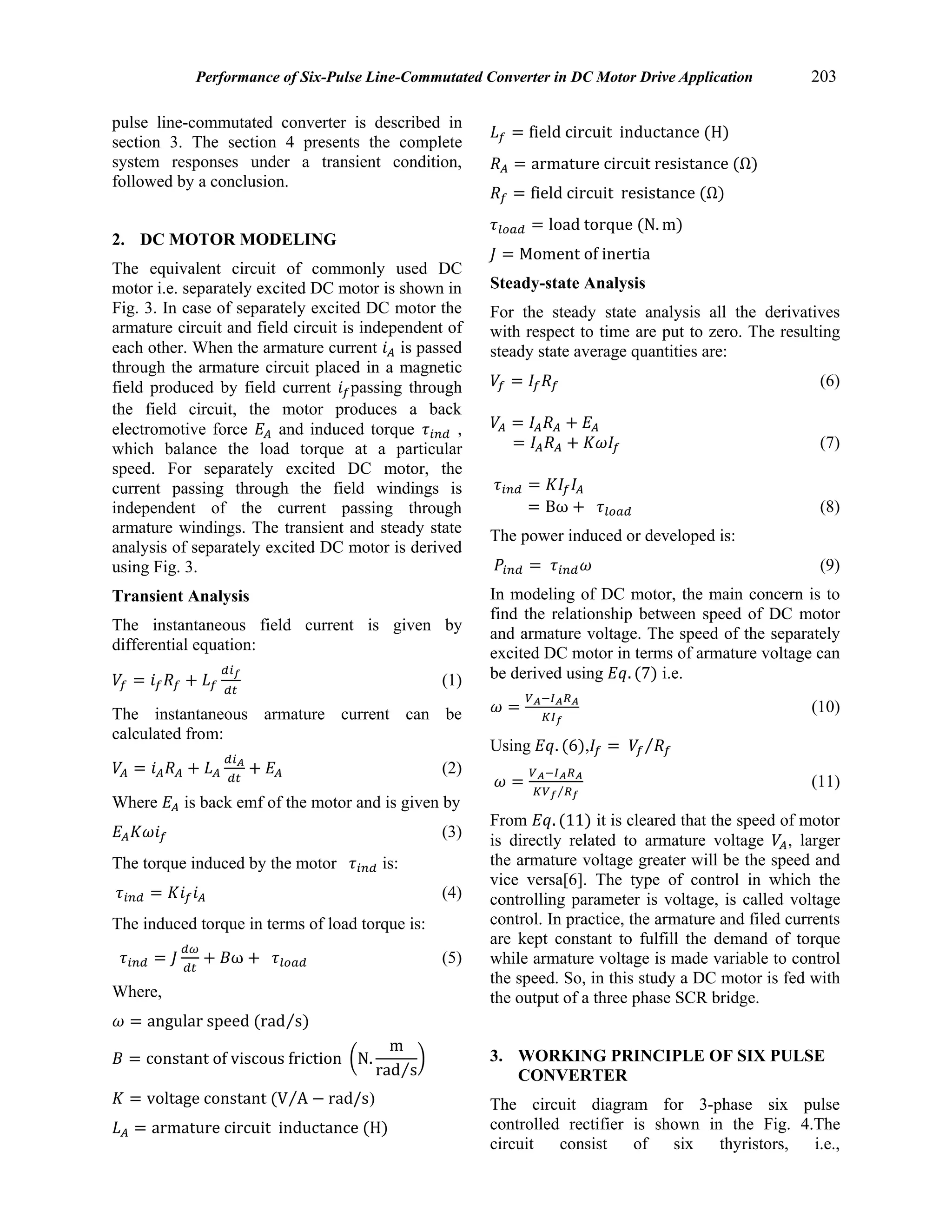 Performance Of Six Pulse Line Commutated Converter In Dc Motor Drive Application Pdf