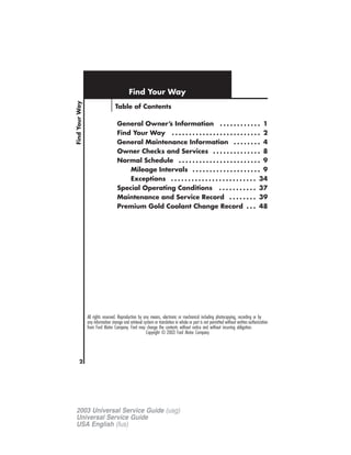 2003 Ford Explorer maintenance guide | PDF