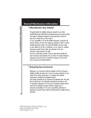 2003 Ford Explorer maintenance guide | PDF