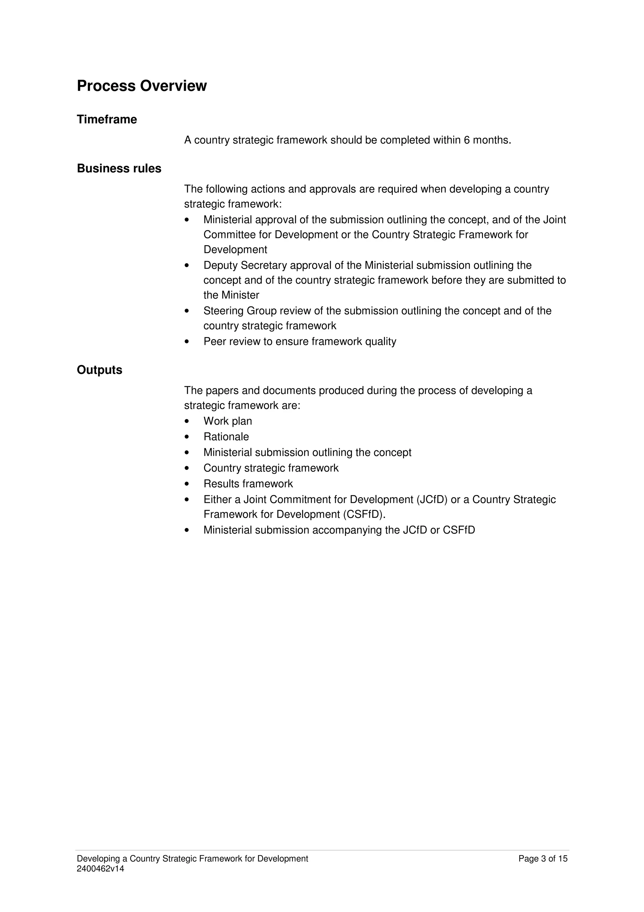Developing a Country Strategic Framework for Development Guideline | PDF